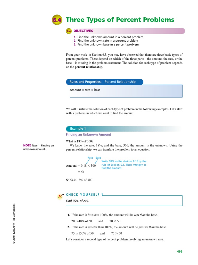Percentage PDF | PDF | Percentage | Equations