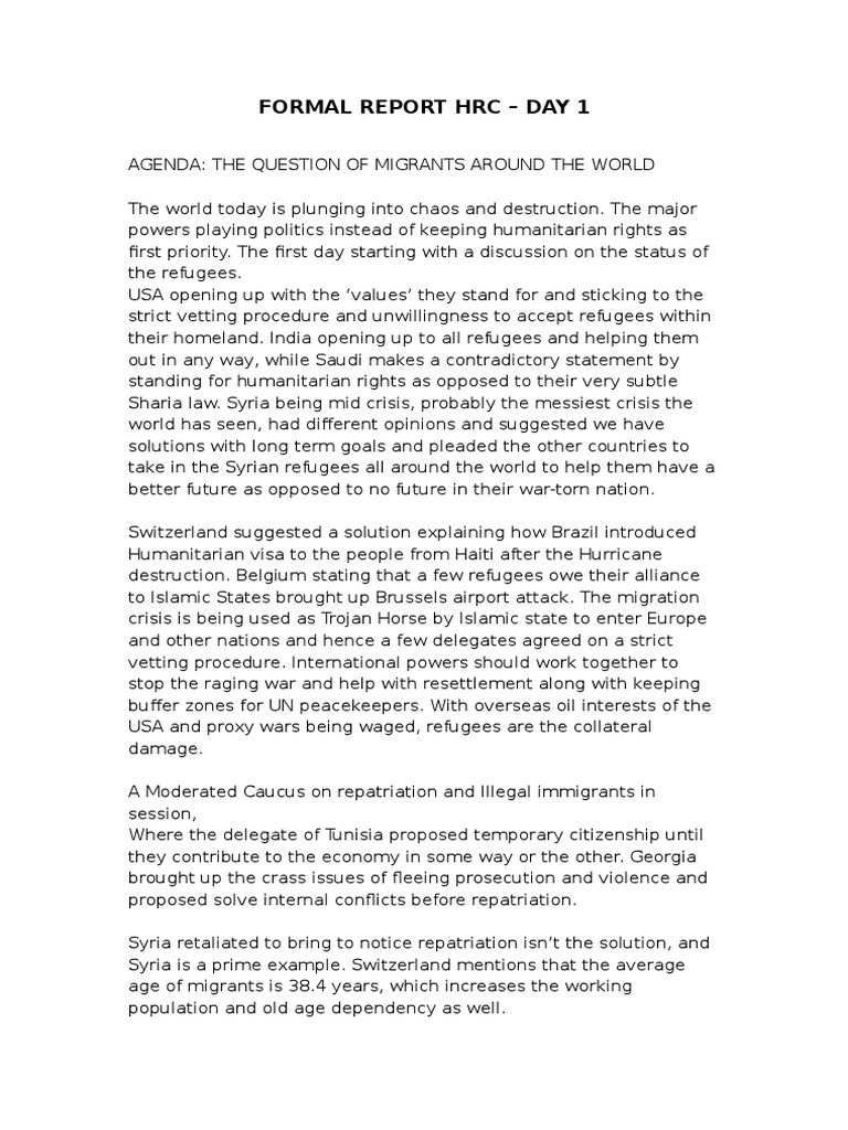 Unhrc Press Report | PDF | Refugee | Immigration