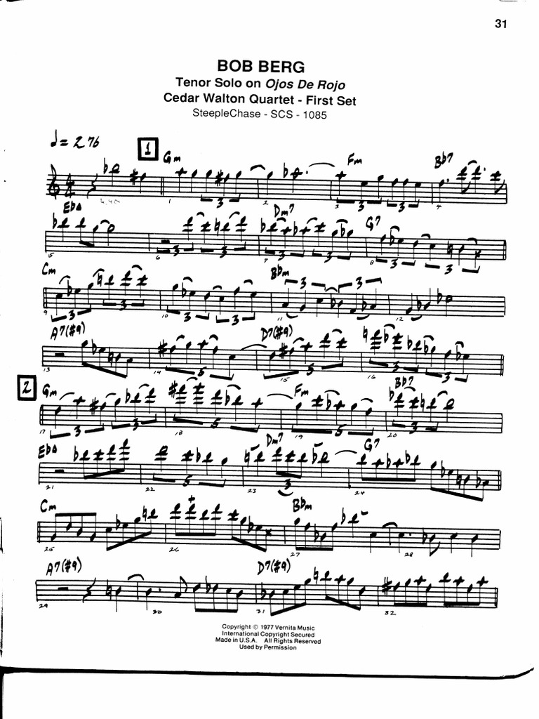 Bob Berg Jazz Tenor Solos Masters of The Tenor Saxophone by Trent ...