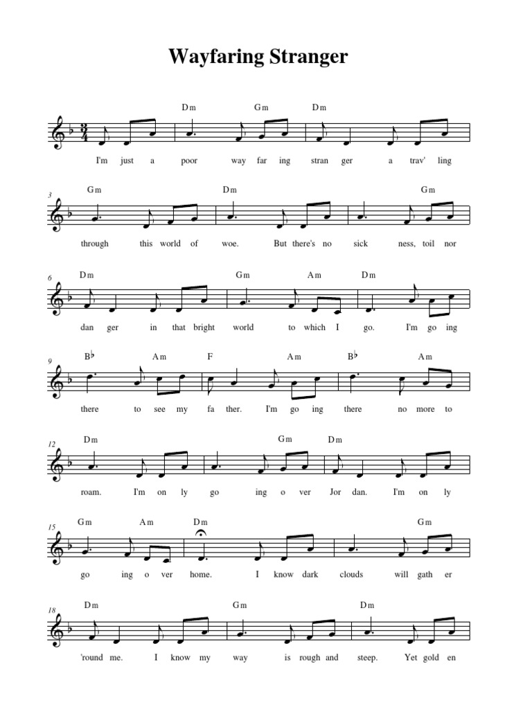 Wayfaring Stranger - Lead Sheet PDF | PDF