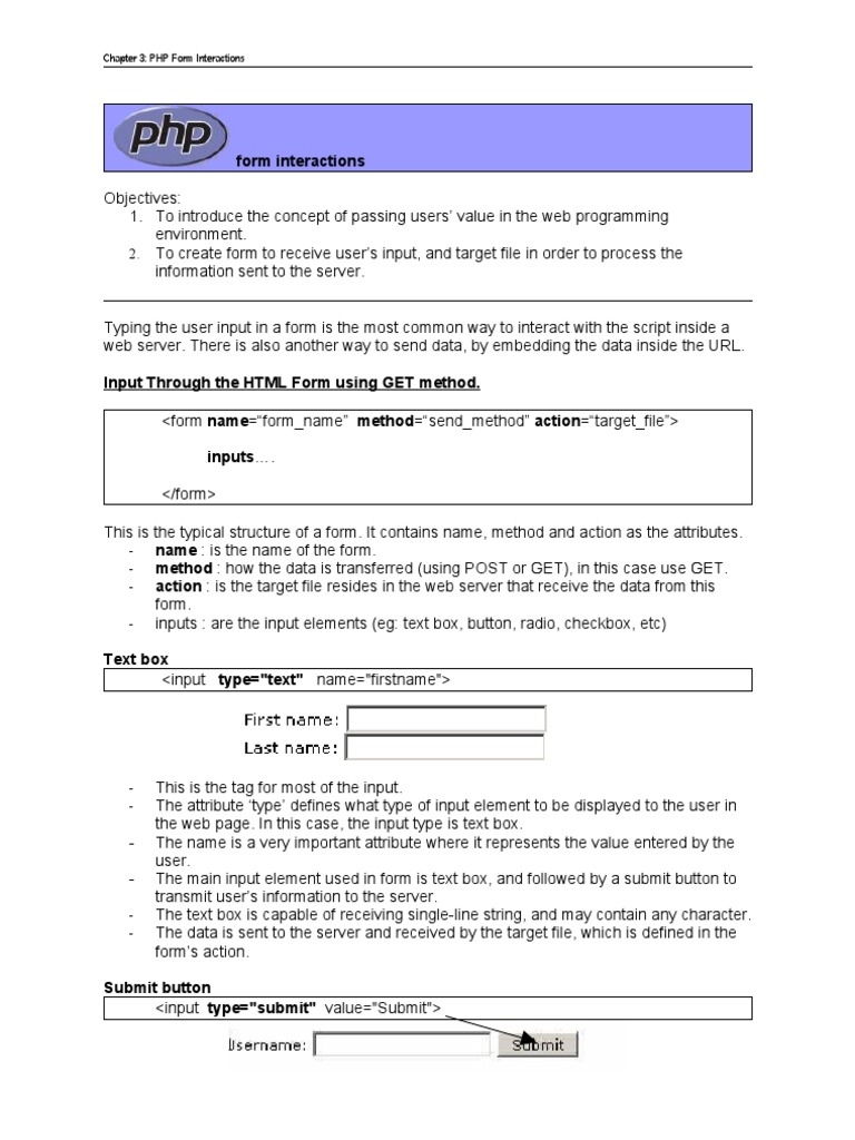 Chapter 3: PHP Form Interactions | PDF | Hypertext Transfer Protocol | Human–Computer Interaction