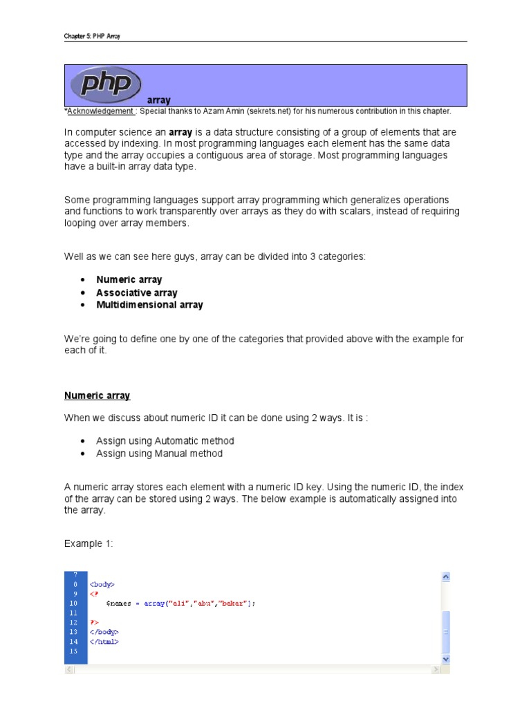 Chapter05 Array Pdf Array Data Type Variable Computer Science