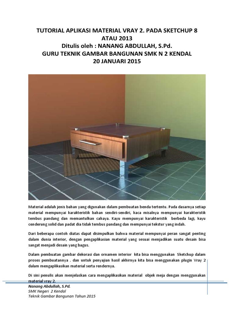 Tutorial Aplikasi Material Vray 2 | PDF