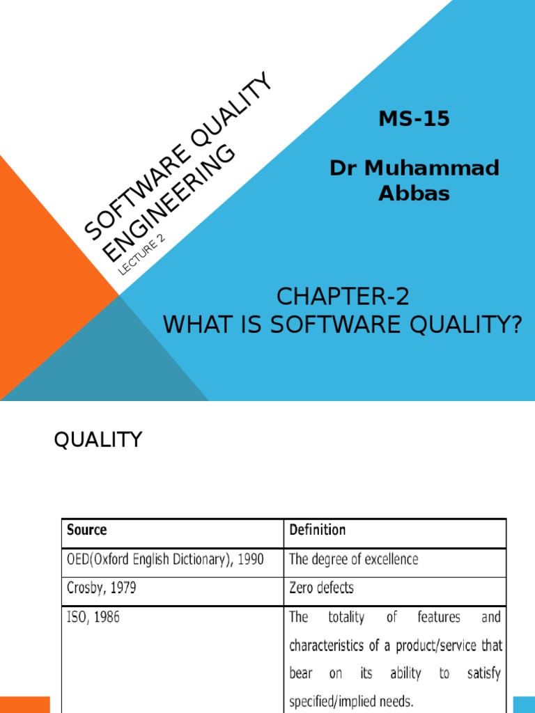 Lec 02 SQA | PDF | Software Quality | Reliability Engineering