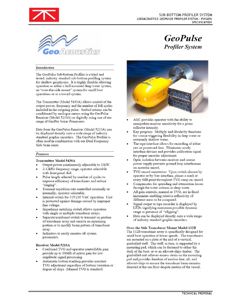Pinger - Sub Bottom Profiler 2 | PDF