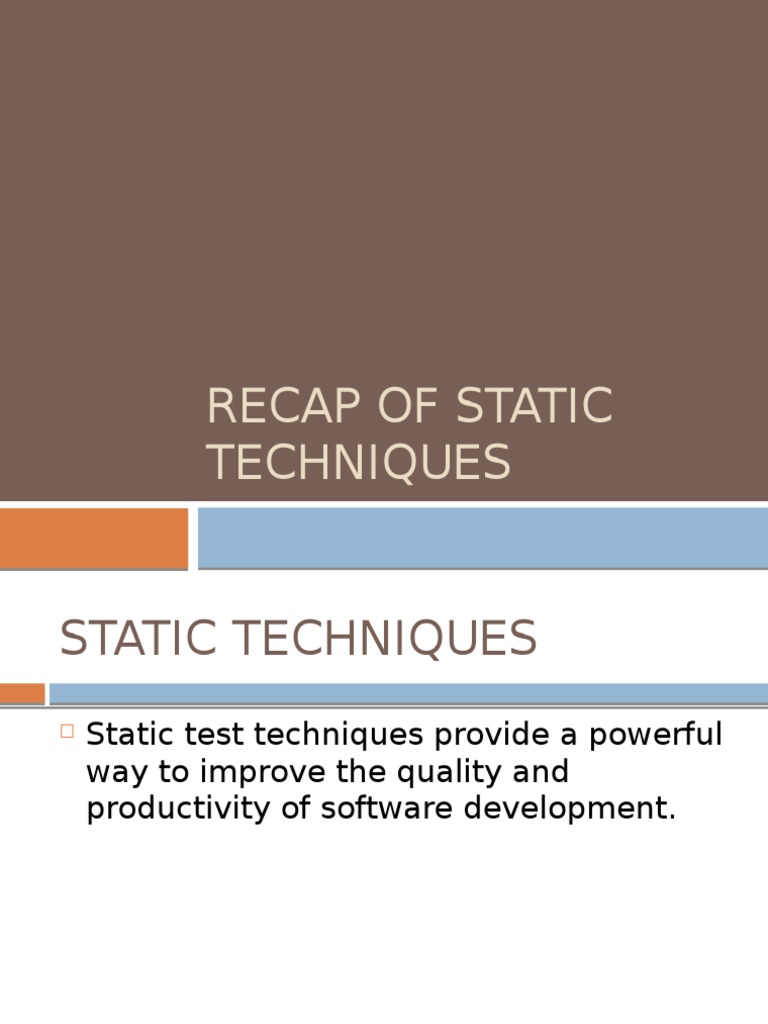 Static Testing Techniques Guide | PDF | Systems Engineering | Computer ...