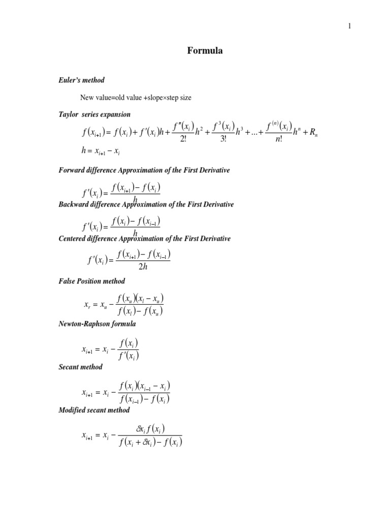 Formula | PDF | Derivative | Mathematics Of Computing