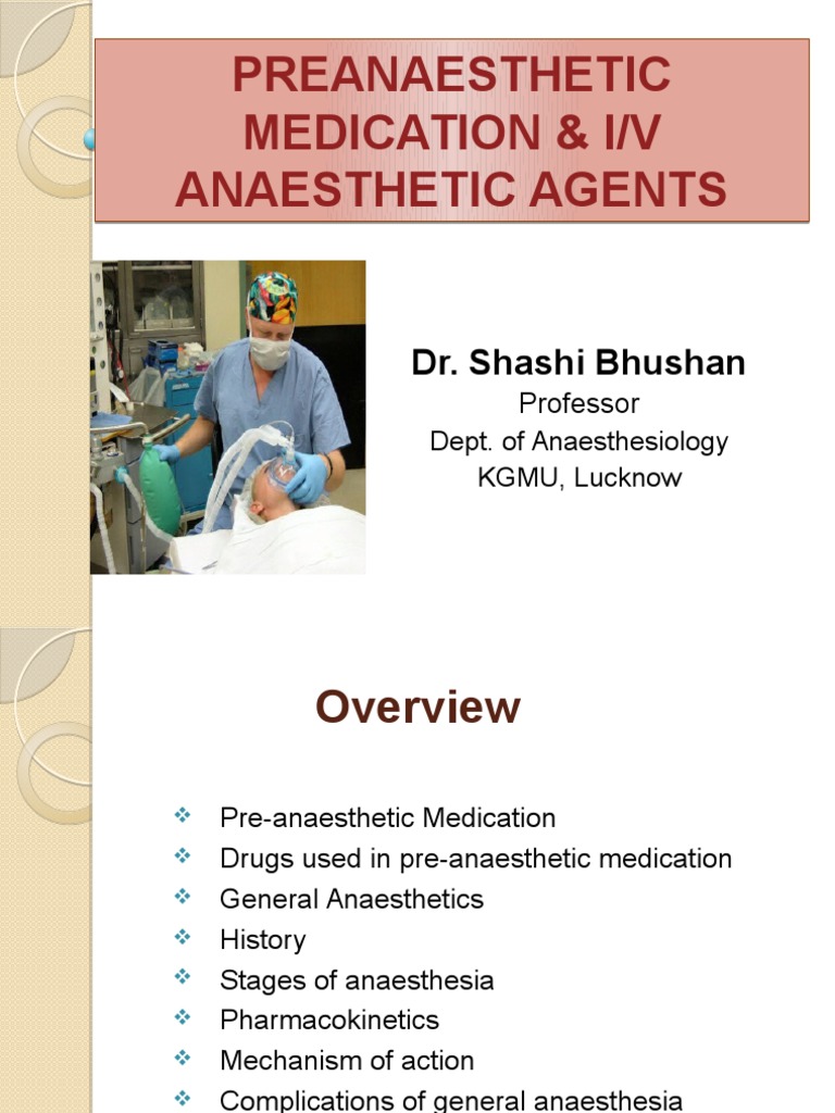 Preanaesthetic Medication Overview | PDF | Anesthesia | Clinical Medicine