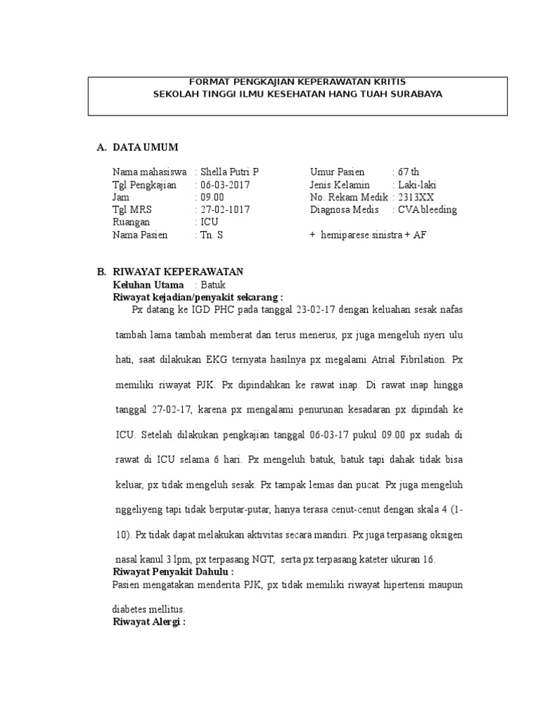 CVA BLEEDING ICU | PDF