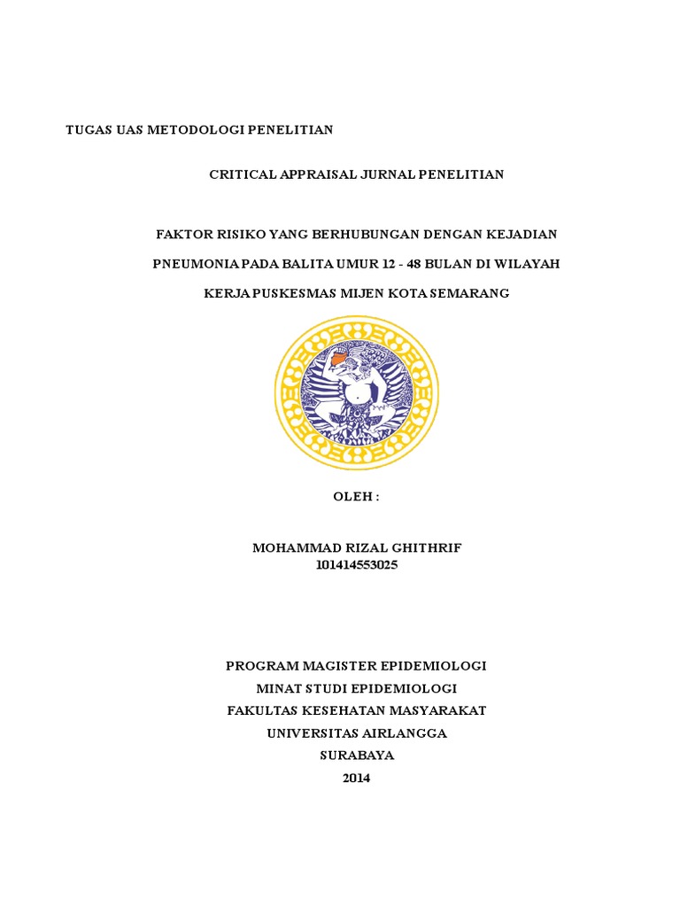 Critical Appraisal Jurnal Penelitian Pak Rizal | PDF