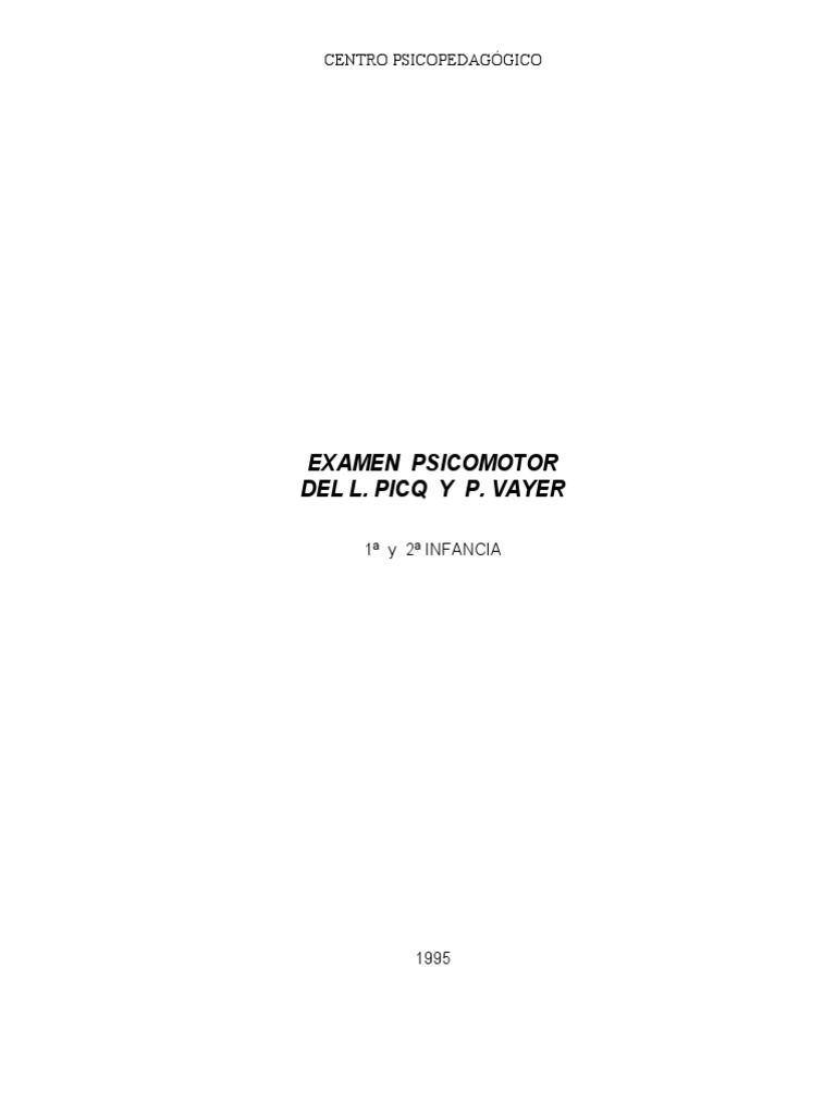 Examen Psicomotor de Picq y Vayer | PDF | Rodilla | Pie