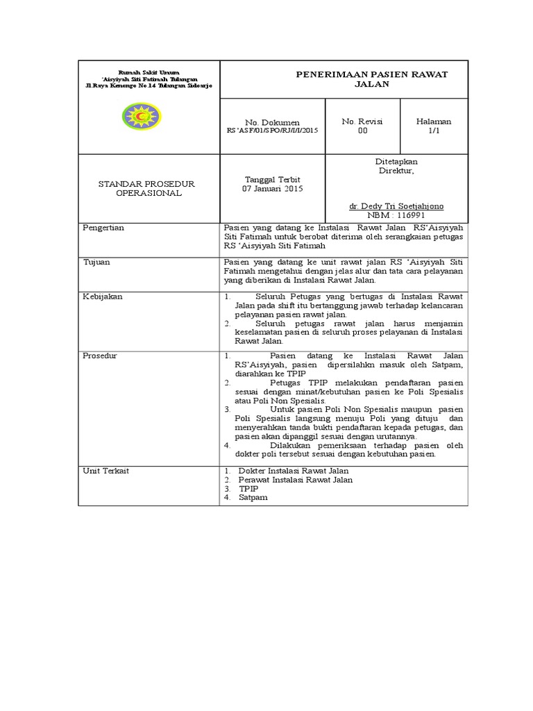 Spo Unit Rawat Jalan | PDF
