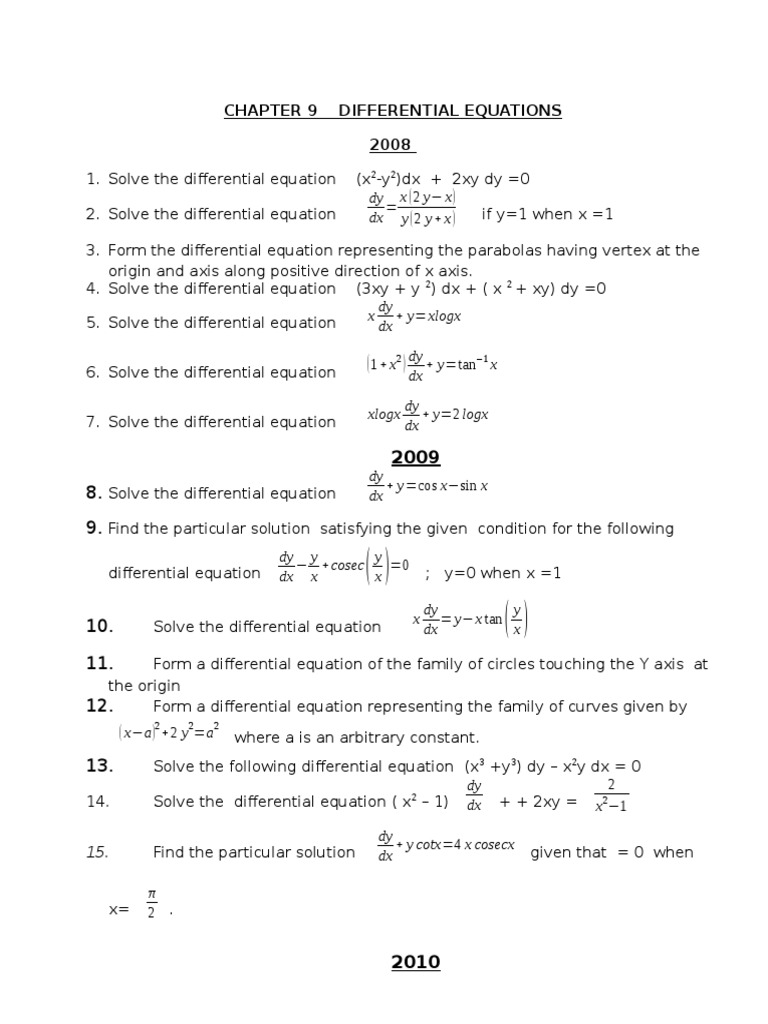 Differential Equation | PDF | Differential Equations | Equations