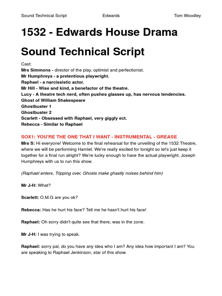 technical script | Ghosts | Leisure | Free 30-day Trial | Scribd