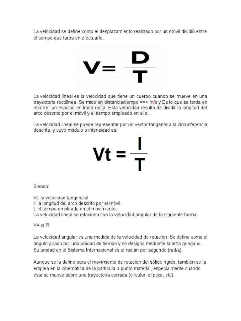 Conceptos de Velocidad y Aceleracion | PDF | Velocidad | Aceleración