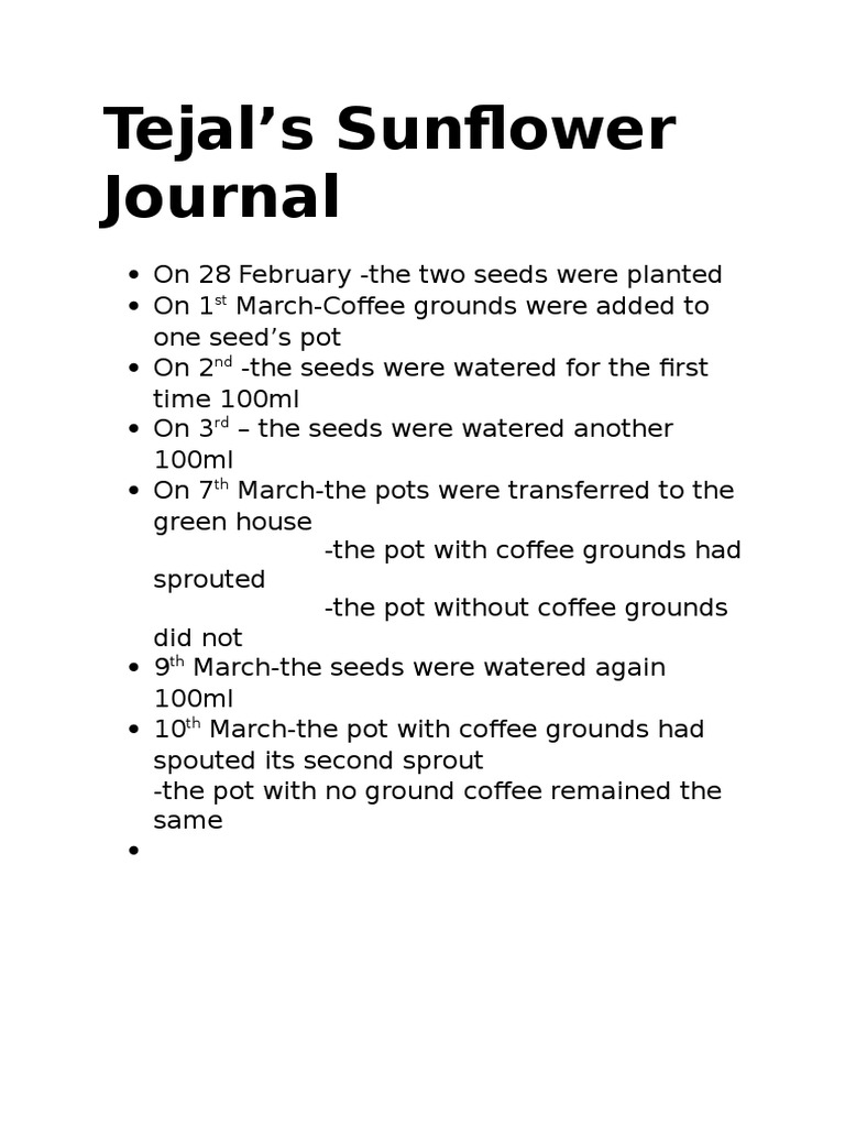 Sunflower Journal | PDF