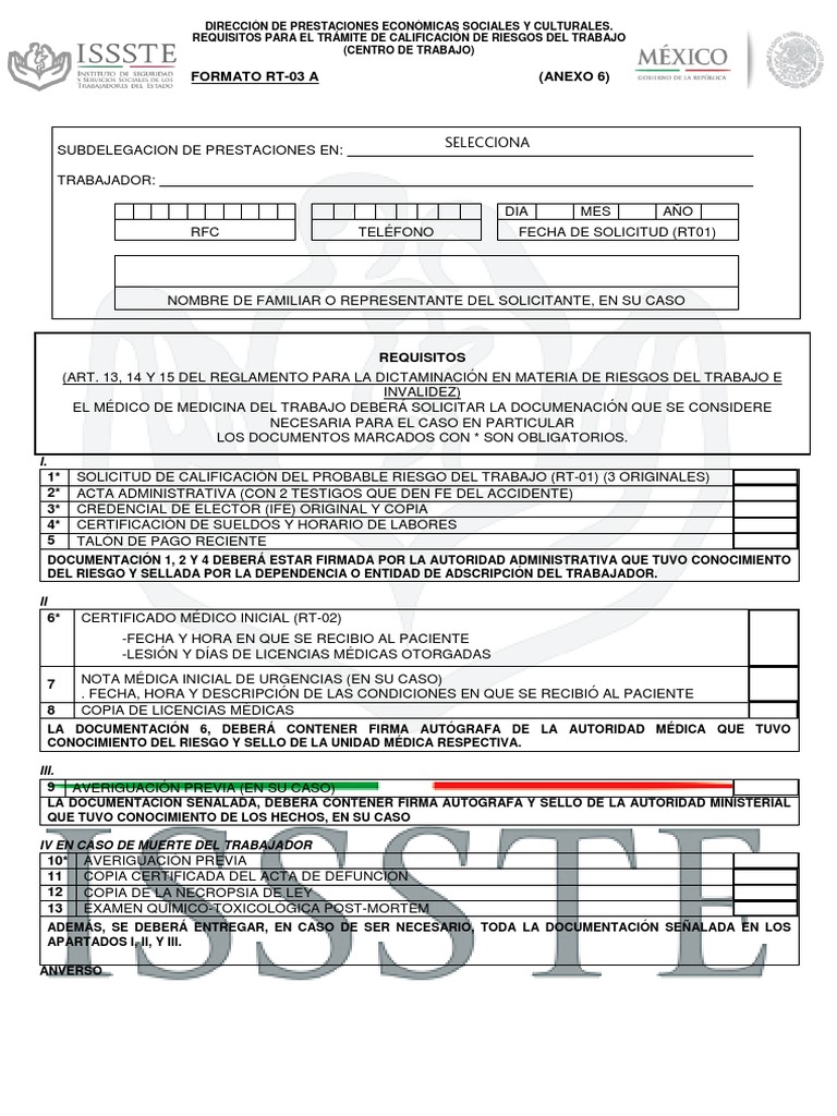 Formatos Rt-03 A
