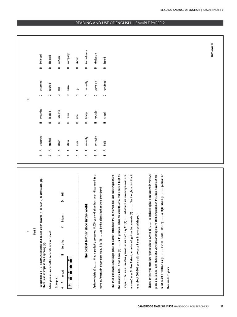 Cambridge English First SAMPLE PAPER | PDF | Chili Pepper | Ellipsis