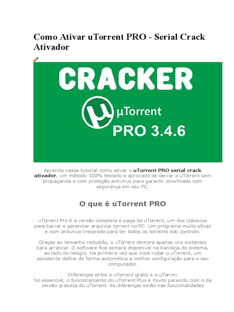 Como Ativar UTorrent PRO | PDF | PCs (computadores) | Vírus de computador