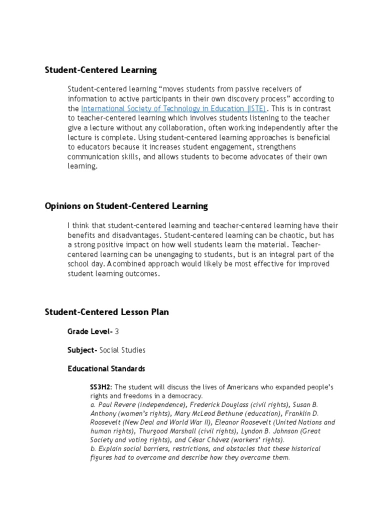 Student Centered Learning | PDF