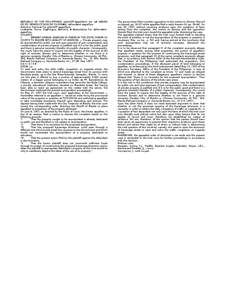 Eminent Domain Cases | PDF | Eminent Domain | Property