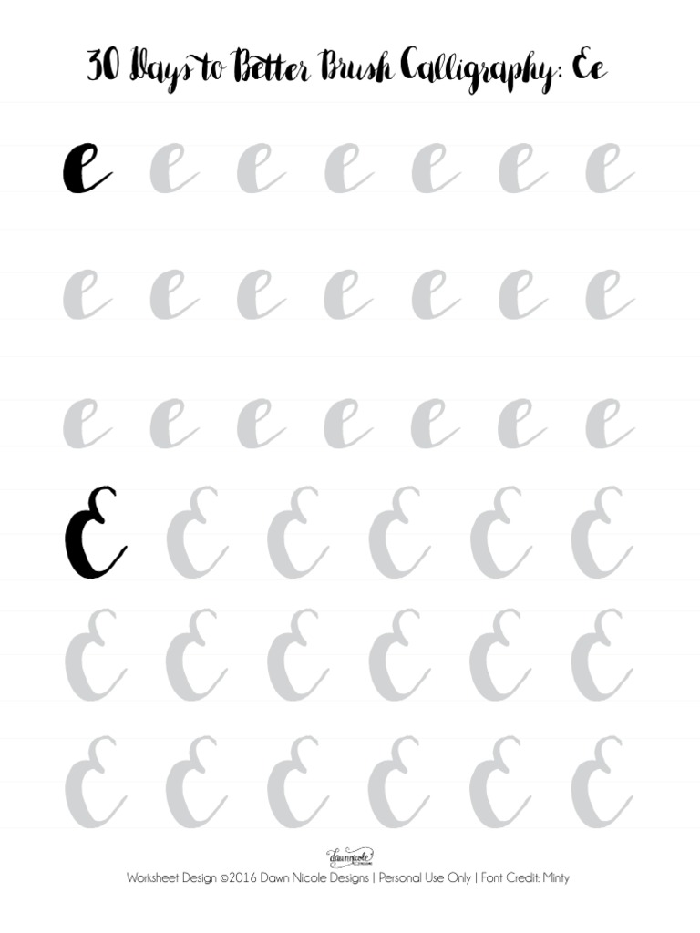 30 Days of Brush Calligraphy Ee PDF | PDF