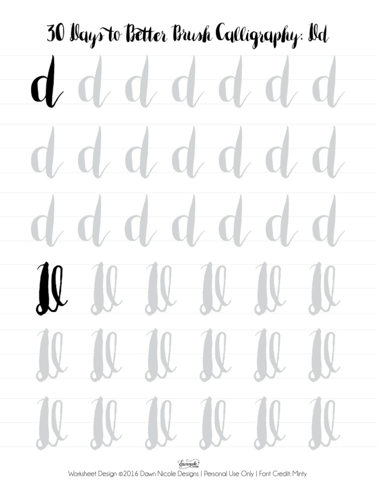 30 Days of Brush Calligraphy DD PDF | PDF | Home & Garden | Art