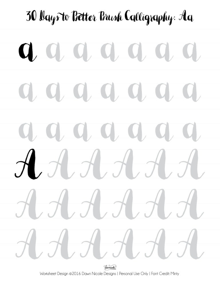 30 Days of Brush Calligraphy Aa PDF | PDF