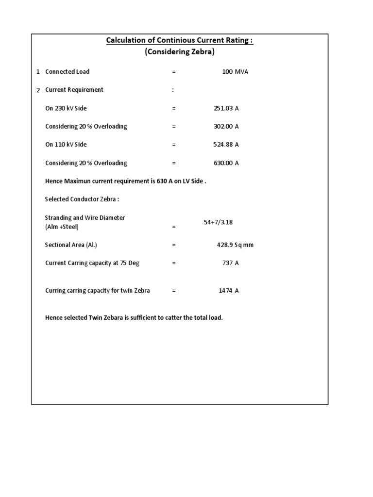 CC-SC Current Calculation Moose-Zebra | PDF | Electrical Conductor ...