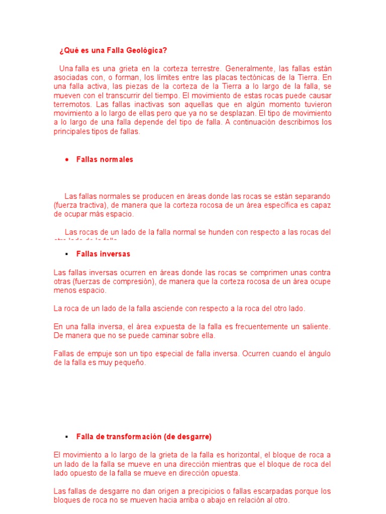 Qué Es Una Falla Geológica(Exposicion).. | PDF | Falla (geología ...
