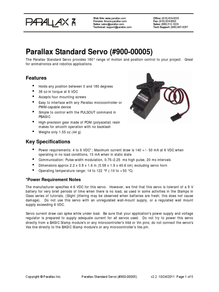 900 00005 Standard Servo Product Documentation v2.2 PDF | PDF | Digital ...