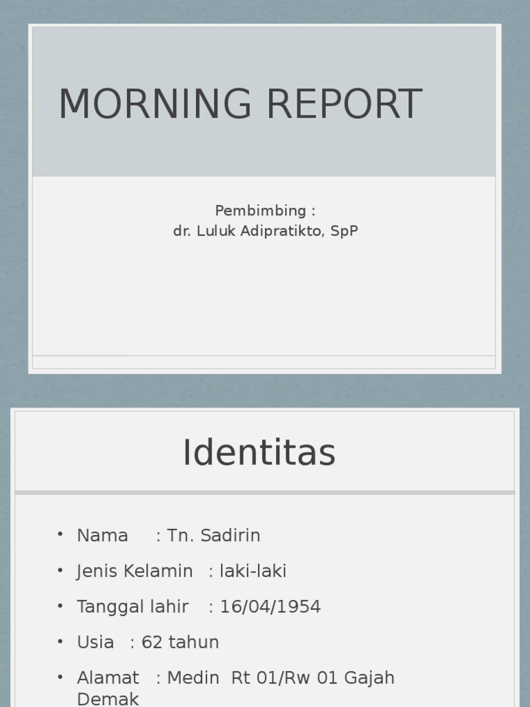 Contoh Morning Report 13-02-2017 Epistaksis Dan Hipertensi UGD | PDF