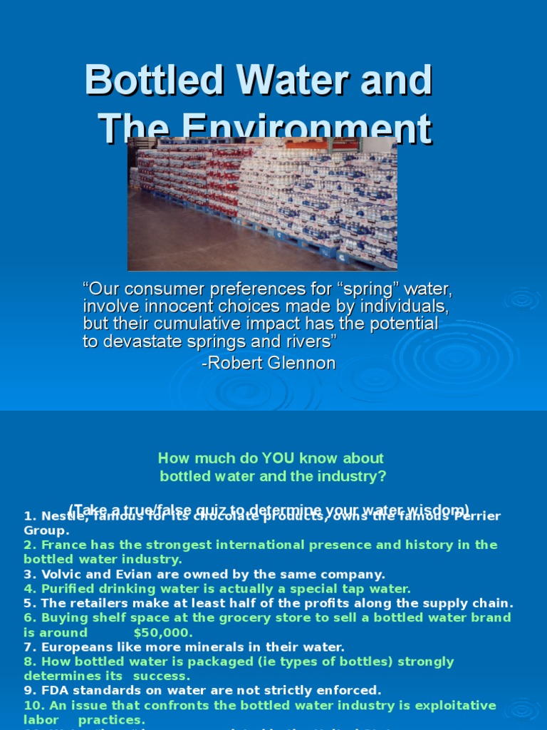 Bottled Water and The Environment | PDF | Bottled Water | Tap Water