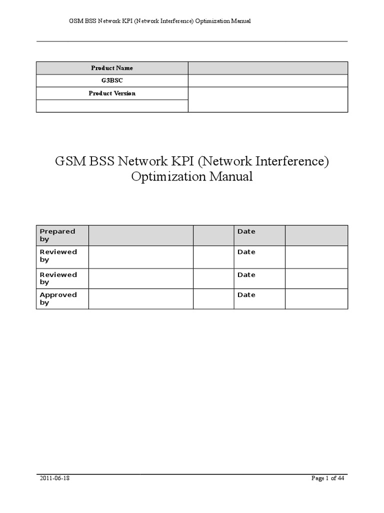 13 GSM BSS Network KPI (Network Interference) Optimization Manual - 2 | PDF | Electromagnetic ...