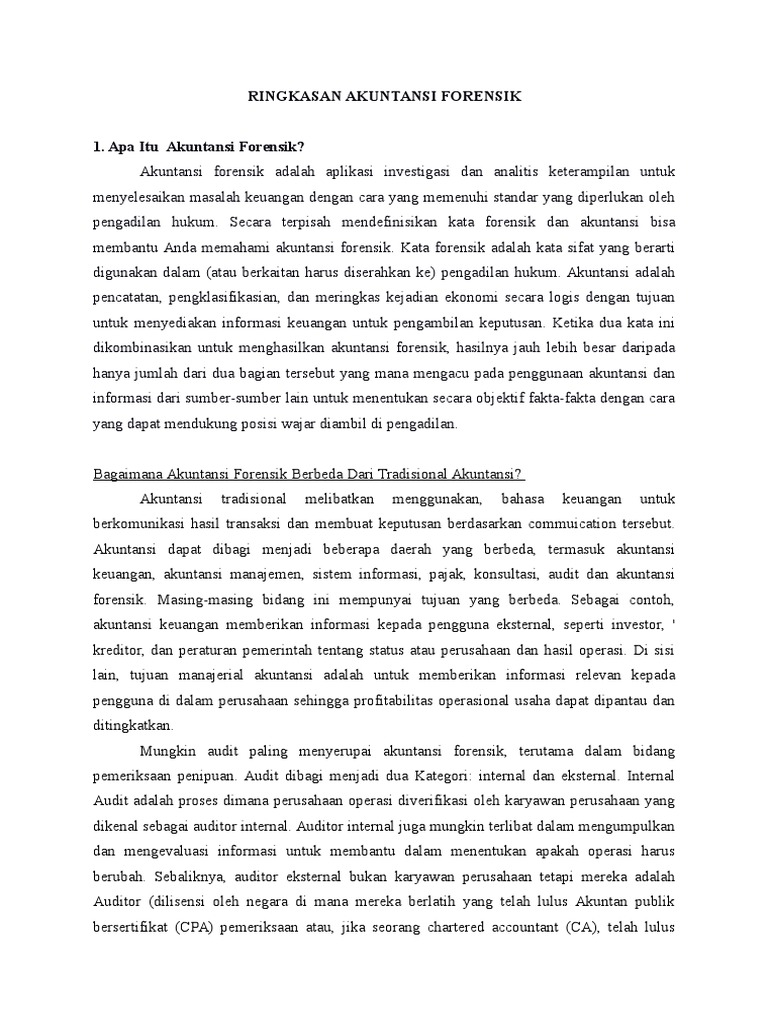 Panduan Lengkap Akuntansi Forensik | PDF