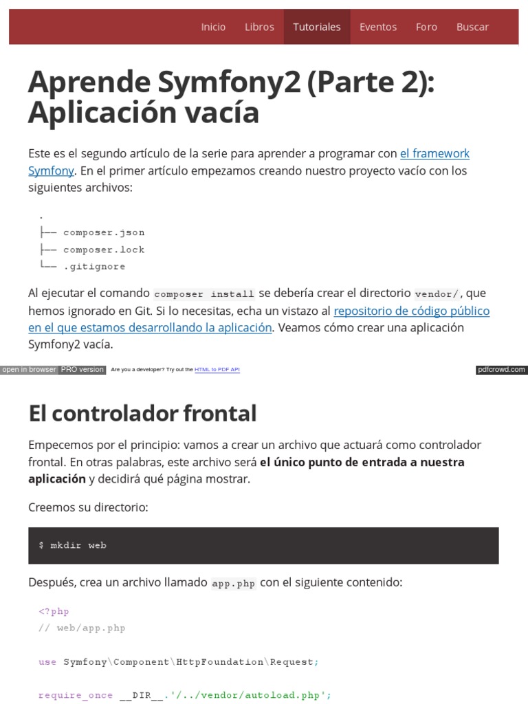 Tutorial Aprende Symfony2 Parte 2 Aplicacion Va PDF | PDF | Protocolo de Transferencia de ...