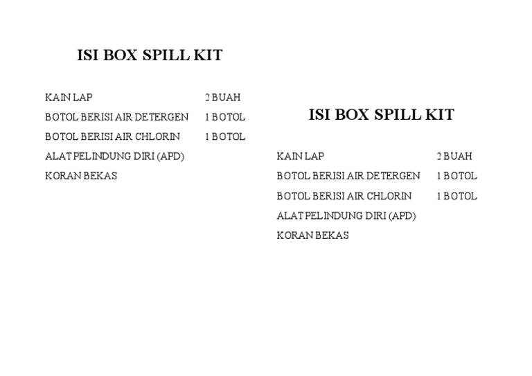 Isi Box Spill Kit | PDF