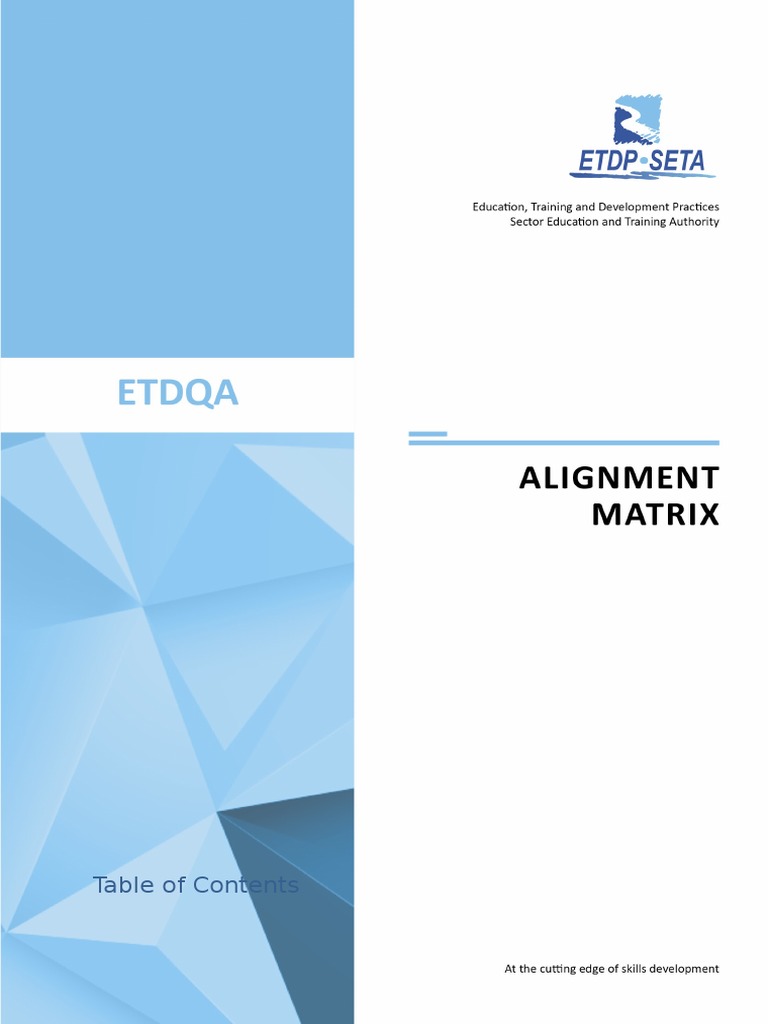 Alignment Matrix for Education Programs | PDF | Educational Assessment ...
