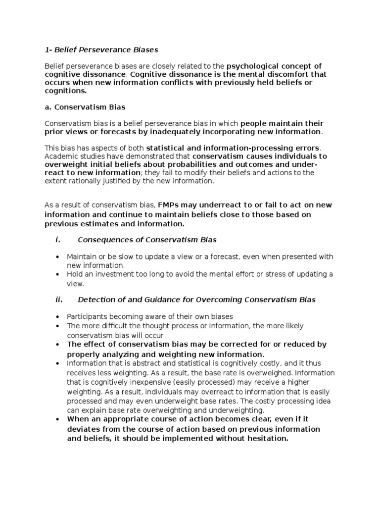 1-Belief Perseverance Biases | PDF | Self-Improvement