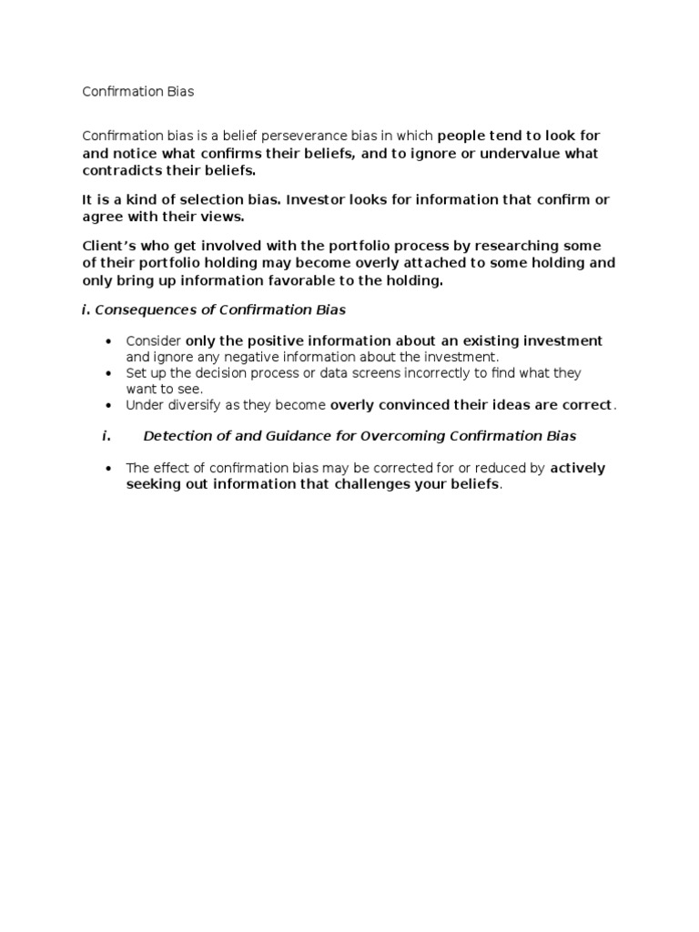 Confirmation Bias | PDF | Bias | Epistemology
