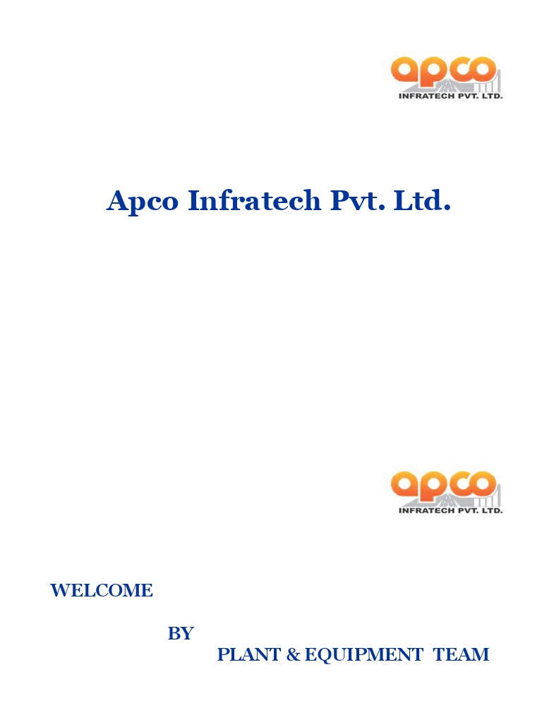 Apco Infratech Pvt. Ltd. Equipment Overview | PDF | Loader (Equipment) | Transmission (Mechanics)