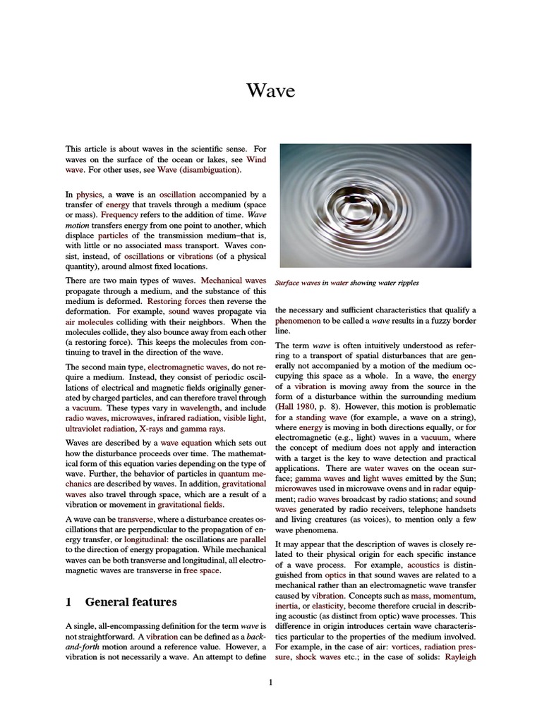 Wave | PDF | Wavelength | Waves