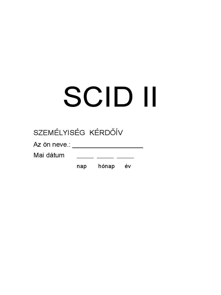 Scid II Chestionar MAGYARUL | PDF