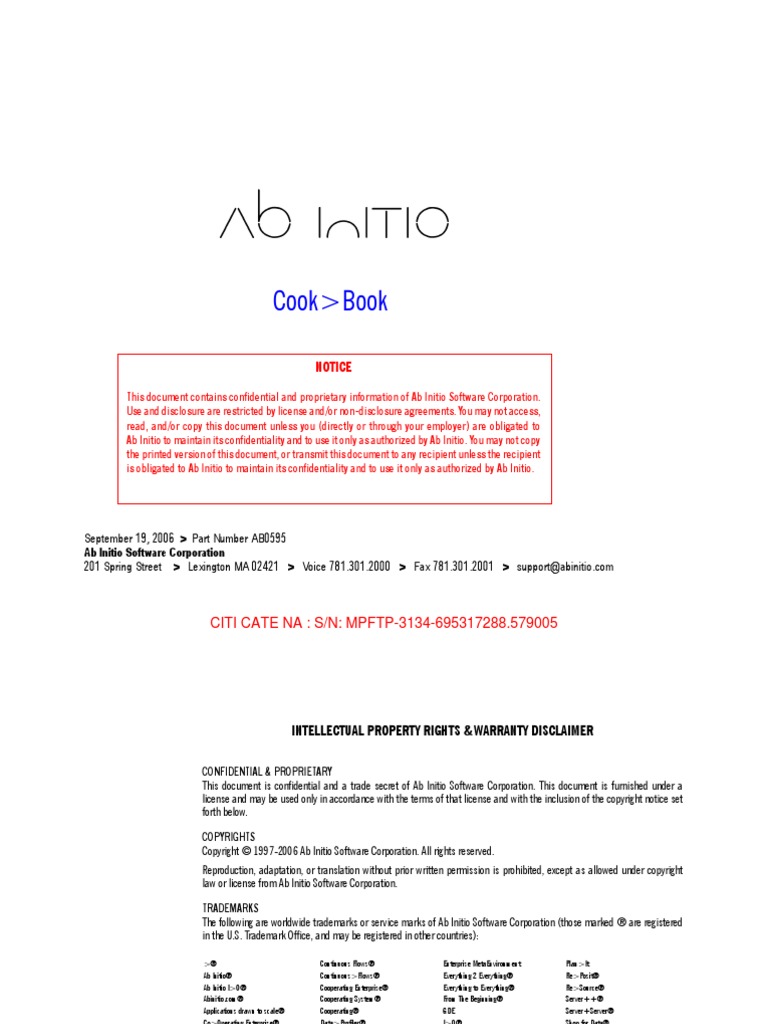 Abinitio CookBook | PDF | Parameter (Computer Programming) | File Format