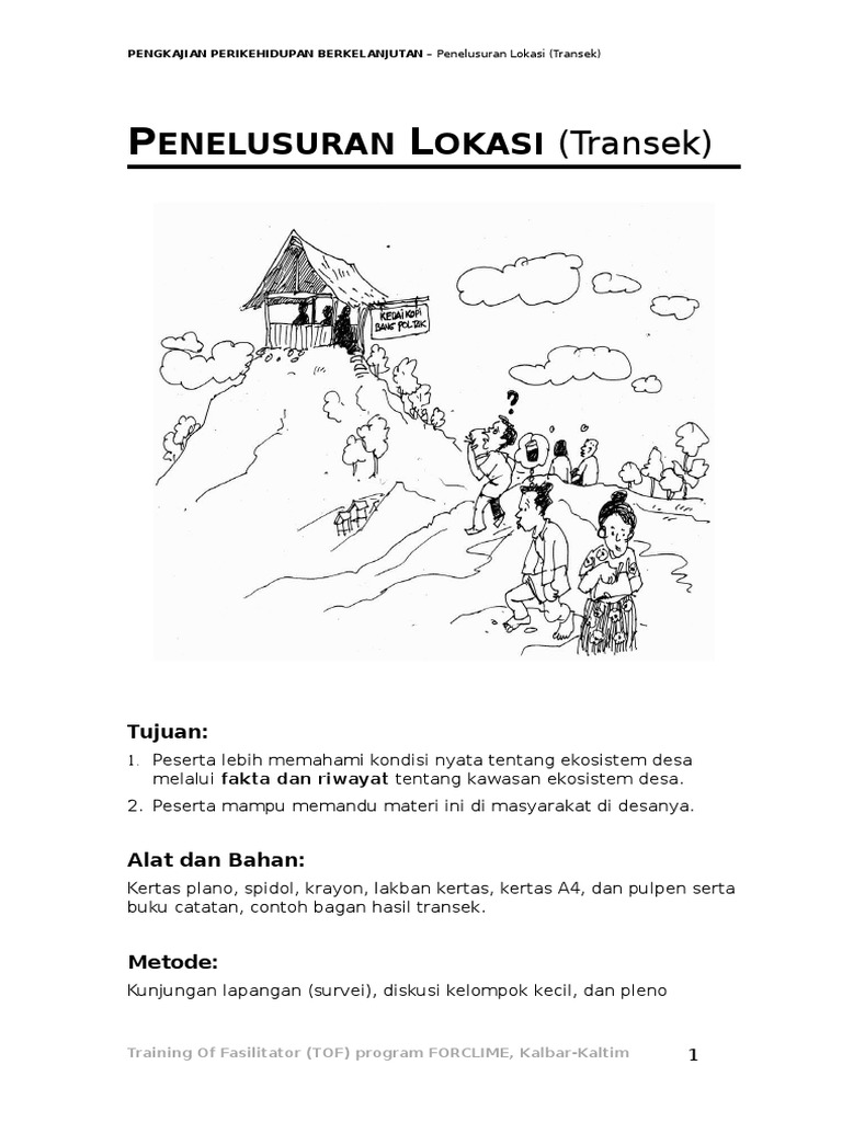 Petlap SLA - Penelusuran Lokasi (Transek) | PDF | Ilmu Sosial | Kajian Bahasa Asing