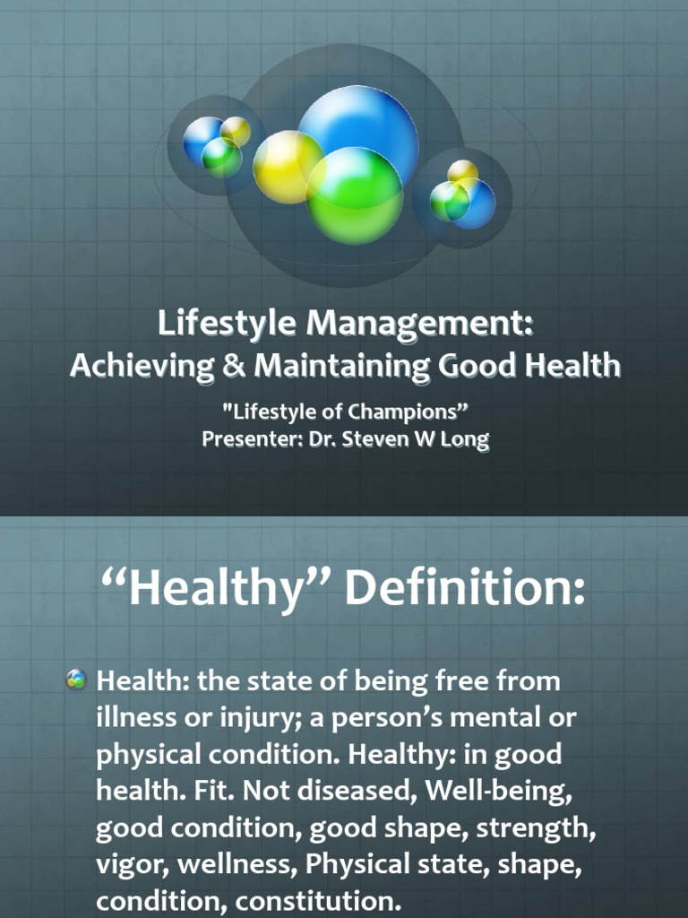 Lifestyle Management | PDF | Biology | Behavioural Sciences