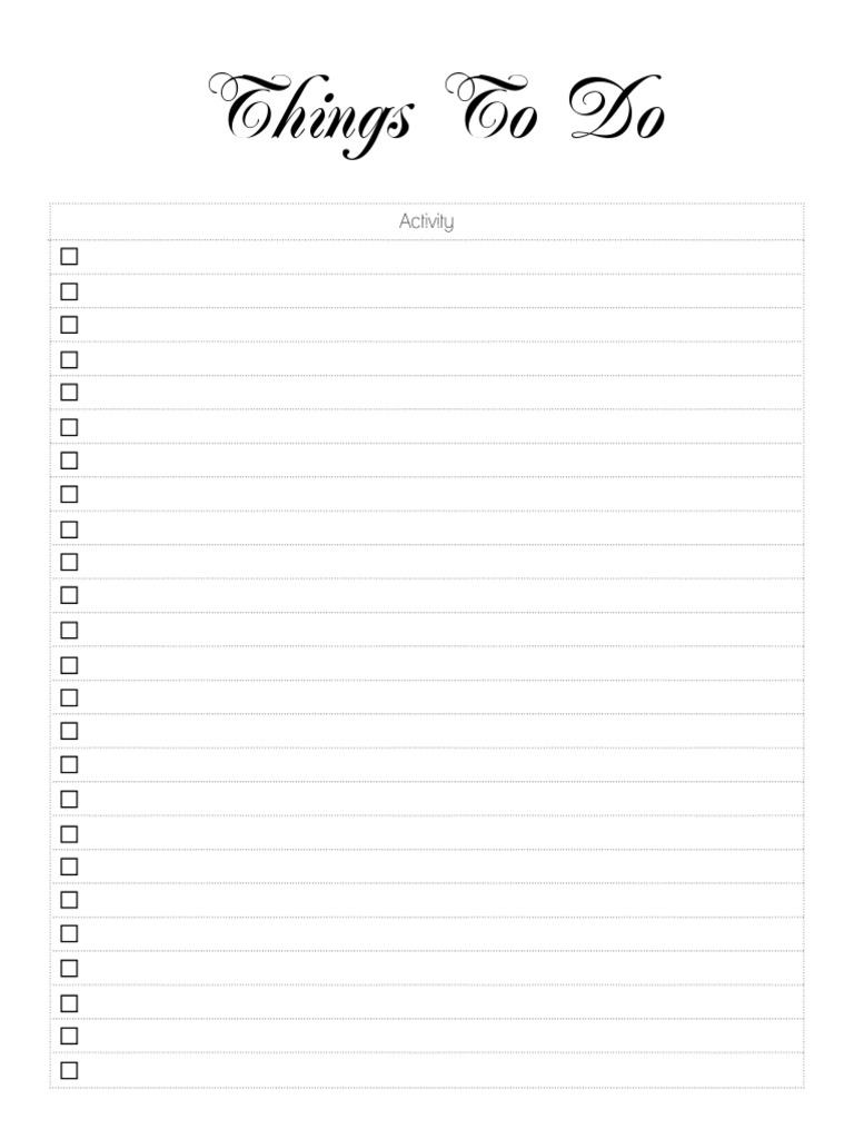 To Do PDF | PDF