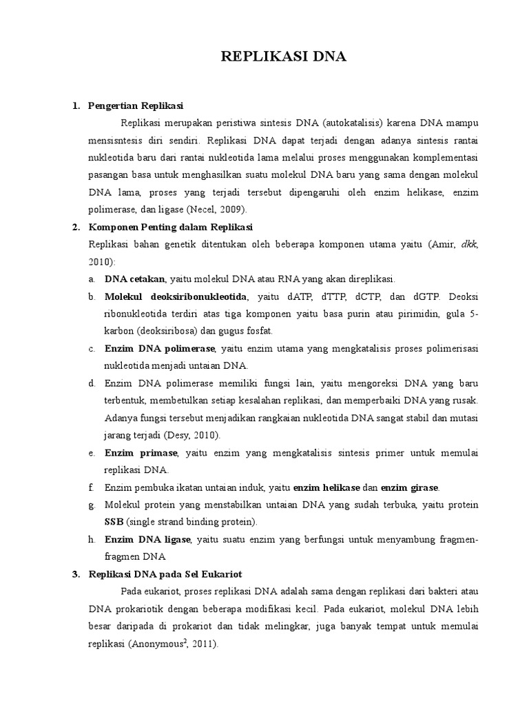 Makalah Replikasi Dna | PDF | Sains & Matematika
