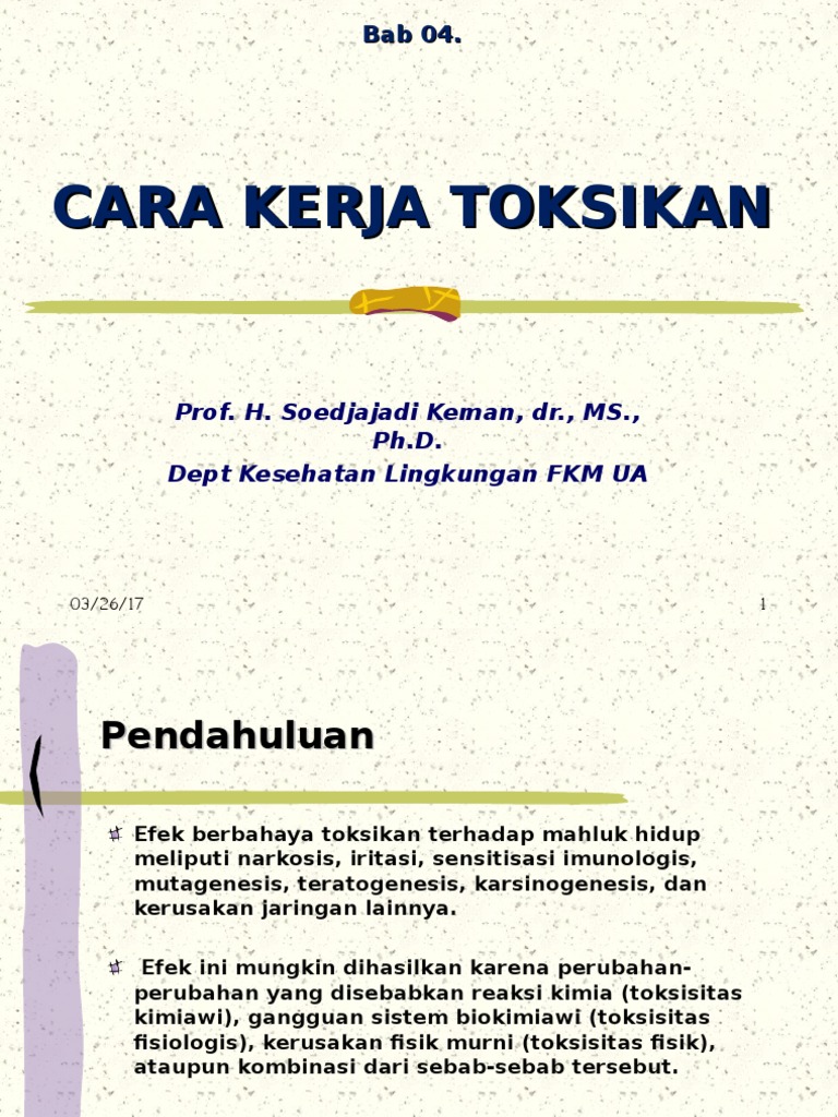 Bab 04. Cara Kerja Toksikan | PDF