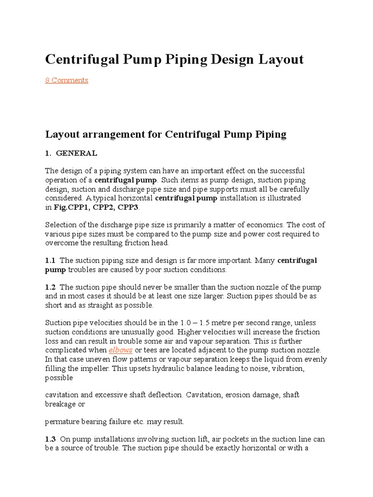 Centrifugal Pump Piping Design Layout | PDF | Pump | Gas Technologies